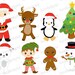 Christmas Santa and friends clip art set
