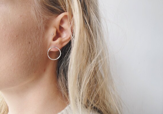 Circle Earrings Sterling Silver Earrings Geometric