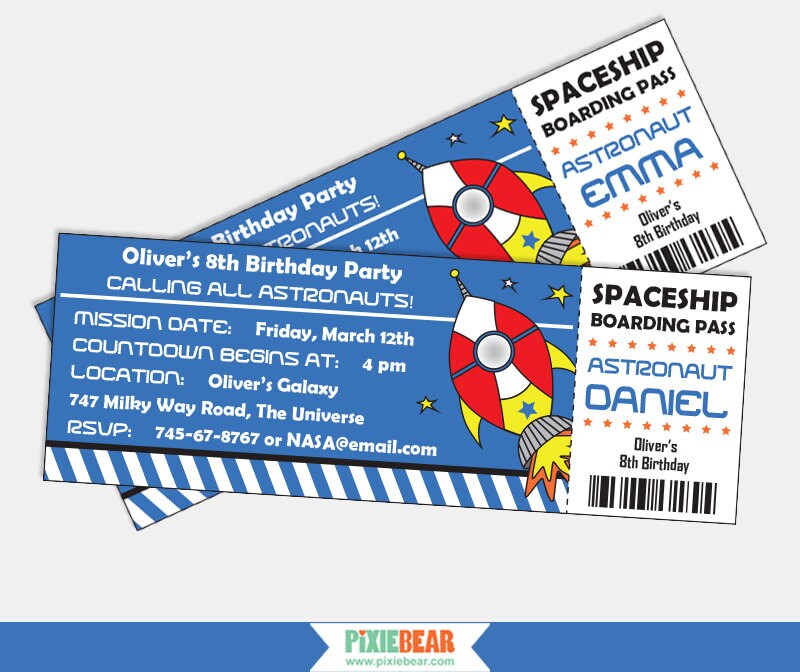 Space Invitation Rocket Invitation Space Birthday