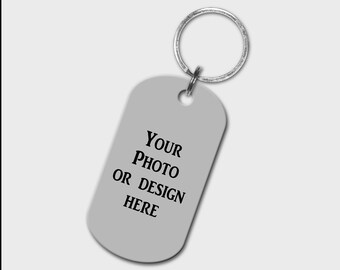Picture Photo Dog Tag Keychain Custom Unique Personalized Gift