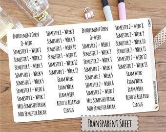 Back To School College and University Organiser Printable