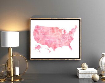 Map of united states | Etsy