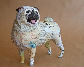 French Poodle Unique One-of-a-Kind Whimsical Paper Mache