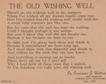 Wishing well poem | Etsy