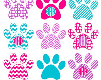 Chevron paw print | Etsy