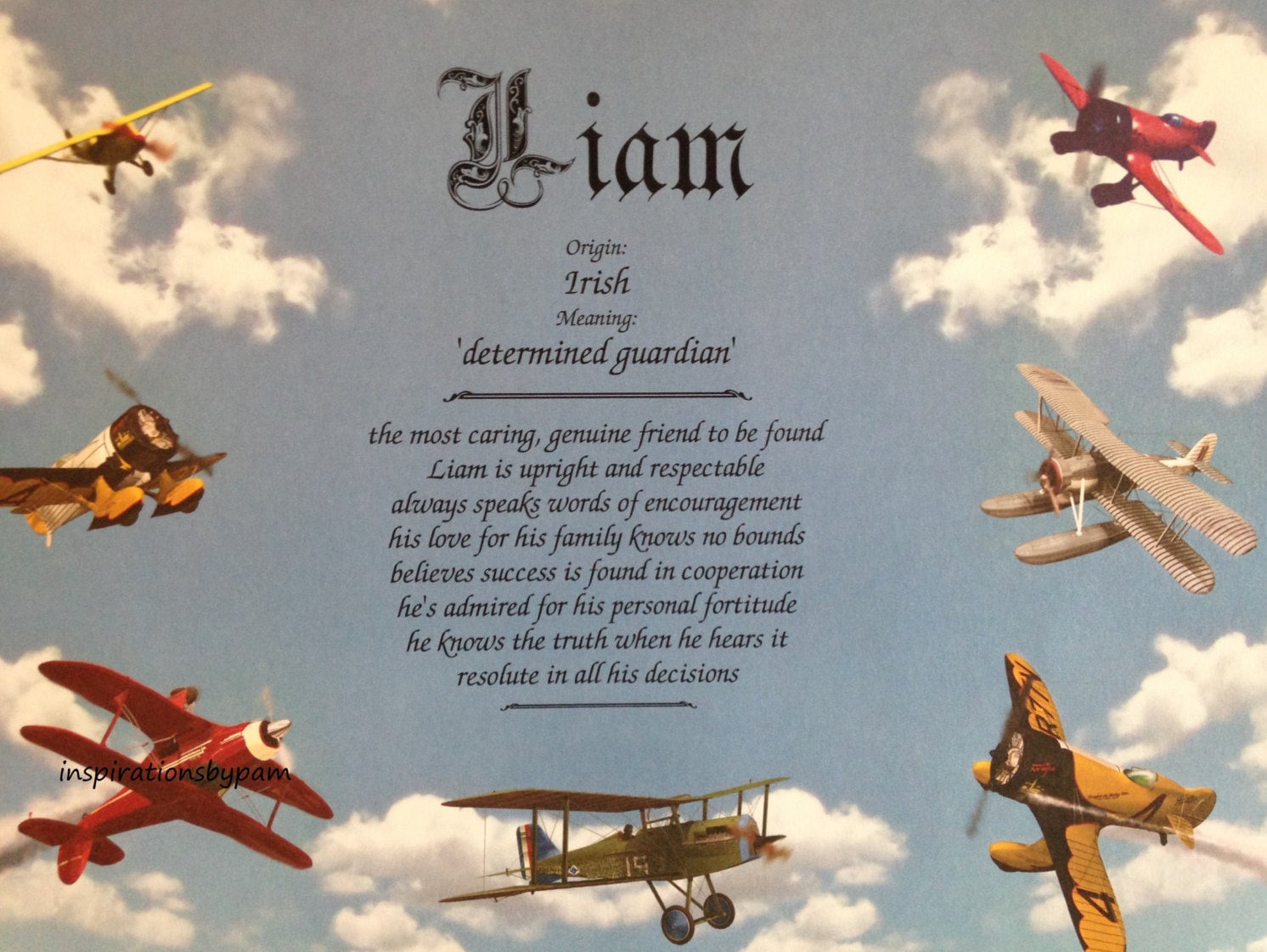 Liam First Name Meaning Art Print-Name Meaning