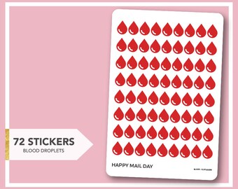 Blood drop sticker | Etsy