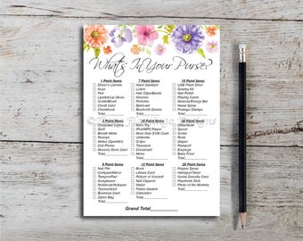 Baby Owl What's in Your Purse Baby Shower Game Shower