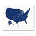 Custom United States Map Poster Print Rainbow Art with