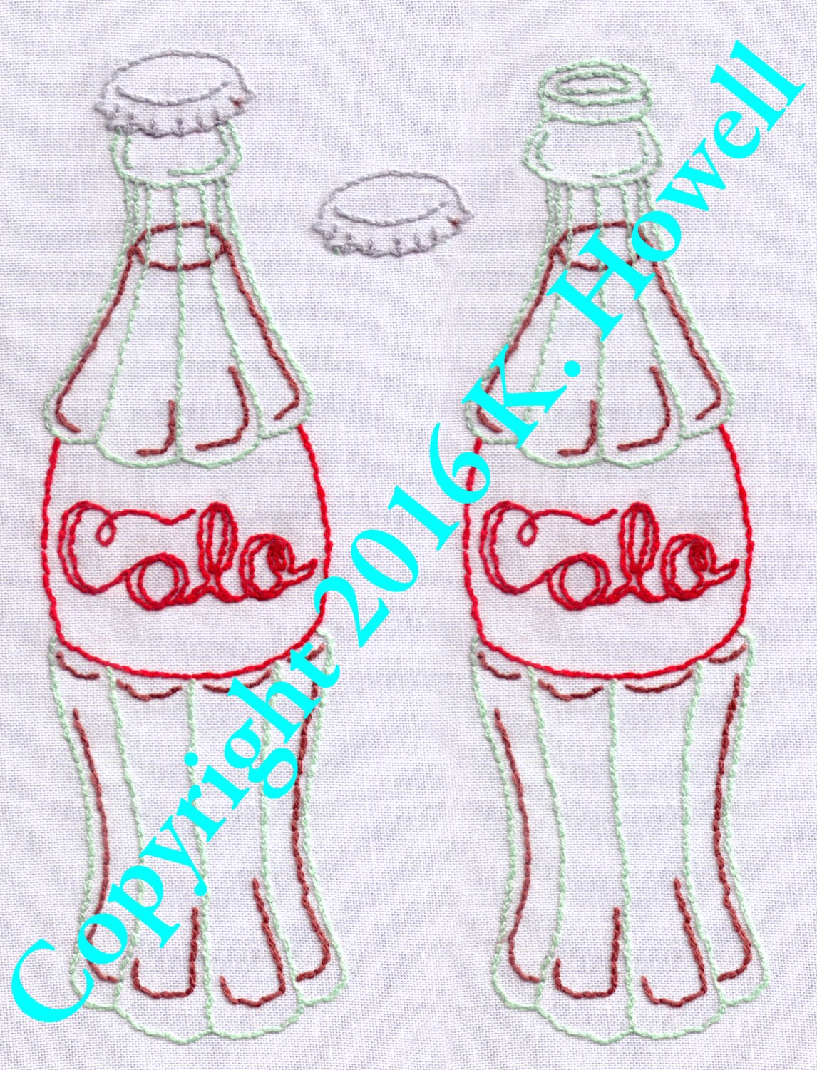 Cola Hand Embroidery Pattern Bottle Coca Cola Coke Soda