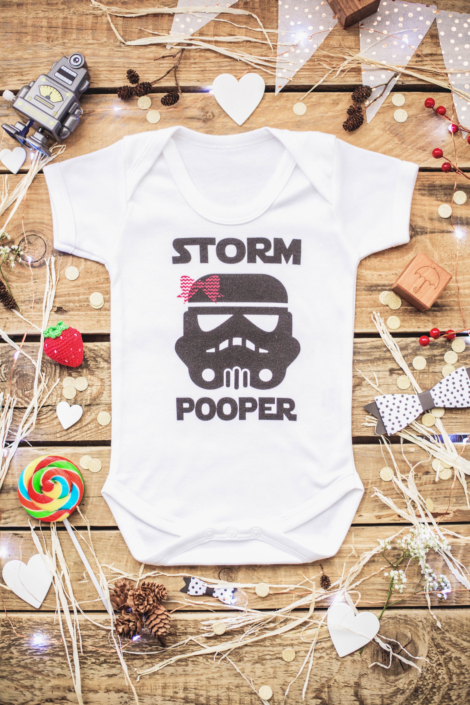 Storm Pooper Nerd Baby Girl T-Shirt Baby Storm Trooper Nerdy