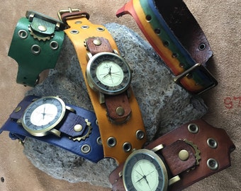 Leather cuff watch | Etsy