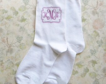Monogram socks | Etsy