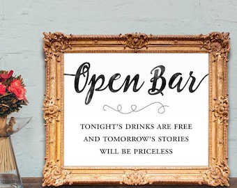 Open bar sign | Etsy