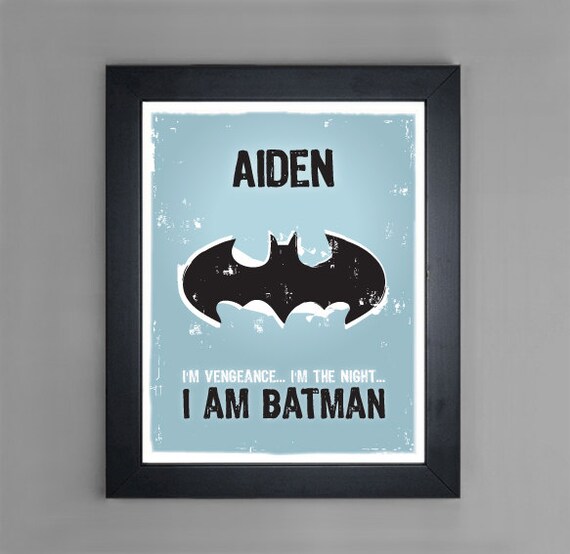 Items similar to I Am Batman - Personalized Nursery or Children's Room ...