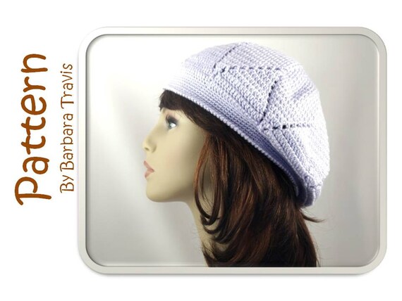 Crochet Pattern Diamond Design Slouch Beret