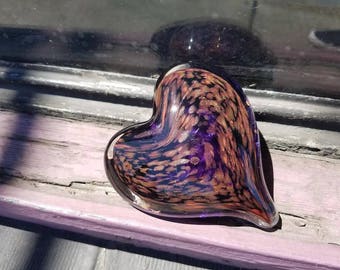 Purple glass hearts | Etsy
