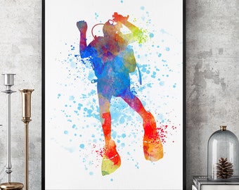Scuba dive art | Etsy