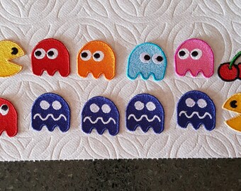 Pac man embroidery | Etsy