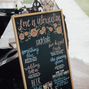 Chalkboard bar menu | Etsy