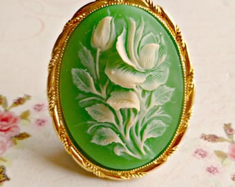 Vintage carved ivory brooch | Etsy