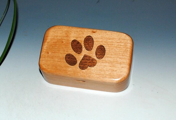 Paw Print Wood Box – Wooden Box – Walnut Paw and Alder Trinket Box ...