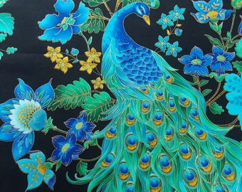 Peacock fabric | Etsy