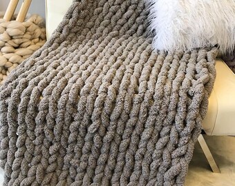 Chunky Rug Chunky Knit carpet Giant knit throw Jumbo knit