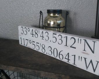 Coordinates sign | Etsy