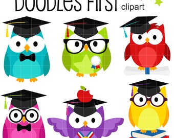 Owl Parade Design elements Cute Owls Digital clip art