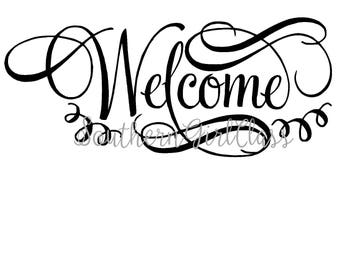 Fancy welcome decal | Etsy