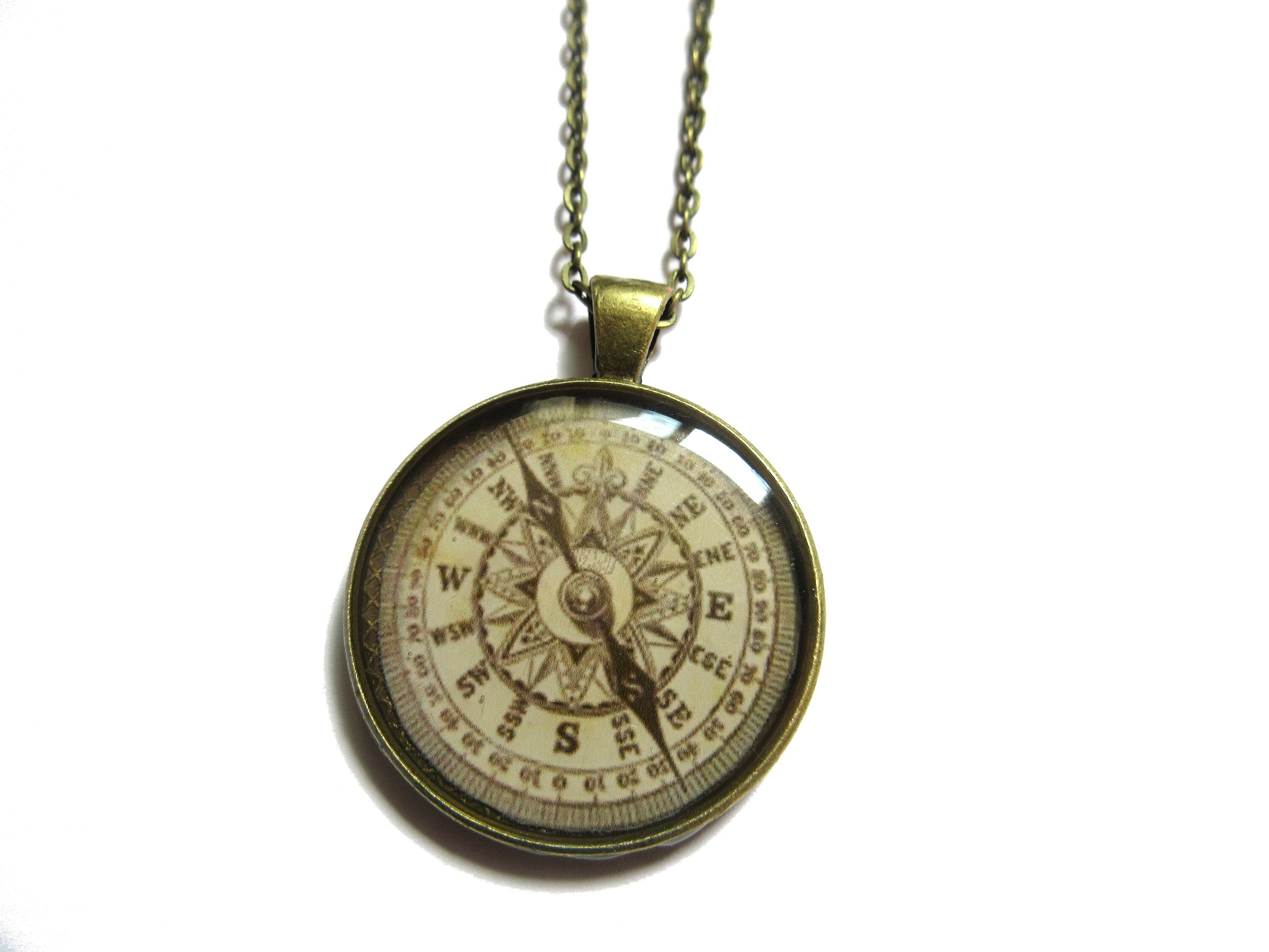 COMPASS NECKLACE compass pendant compassJewelry NAUTICAL