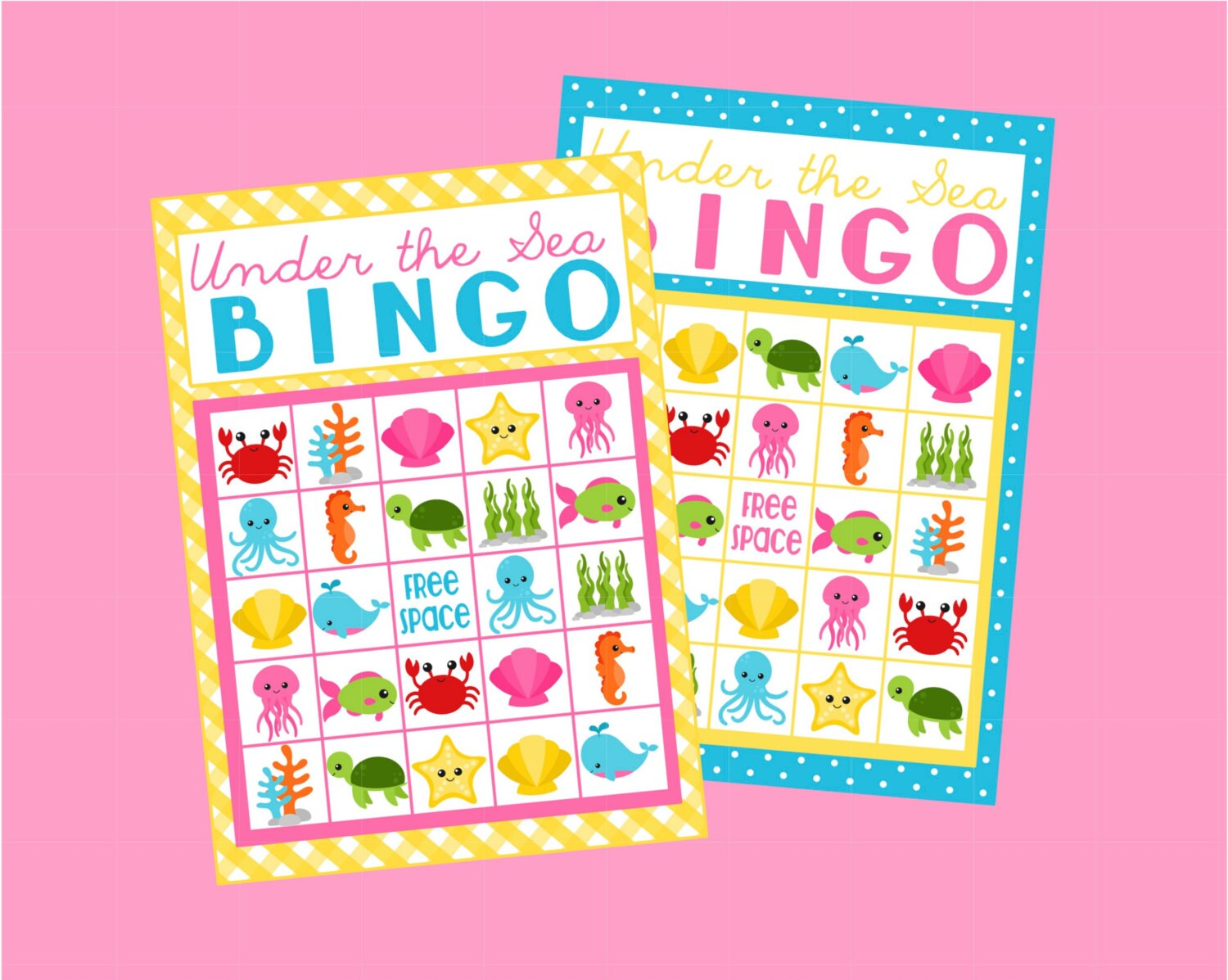 Under The Sea Bingo Game Ocean Animal Bingo Game. Perfect