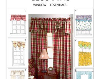 Sewing Pattern for Reversible Window Valances Butterick Craft