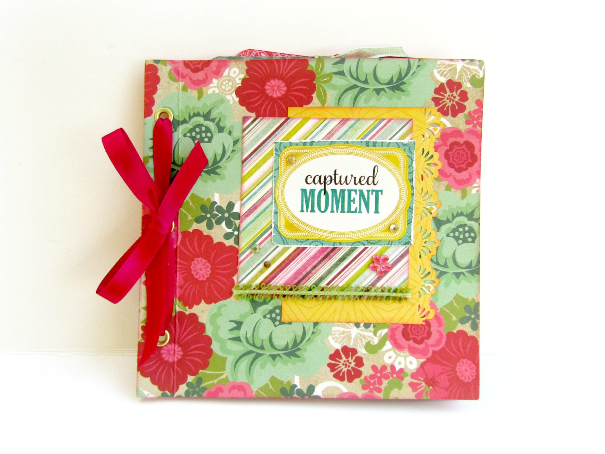 Floral mini album Retro album Premade pages Scrapbook mini