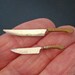 Set Kitchen Prep Knives with Wood Handles 1:12 Scale Miniature