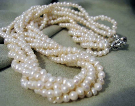 Items Similar To Accessories Pearl Necklace Torsade 4mm 6 Strand