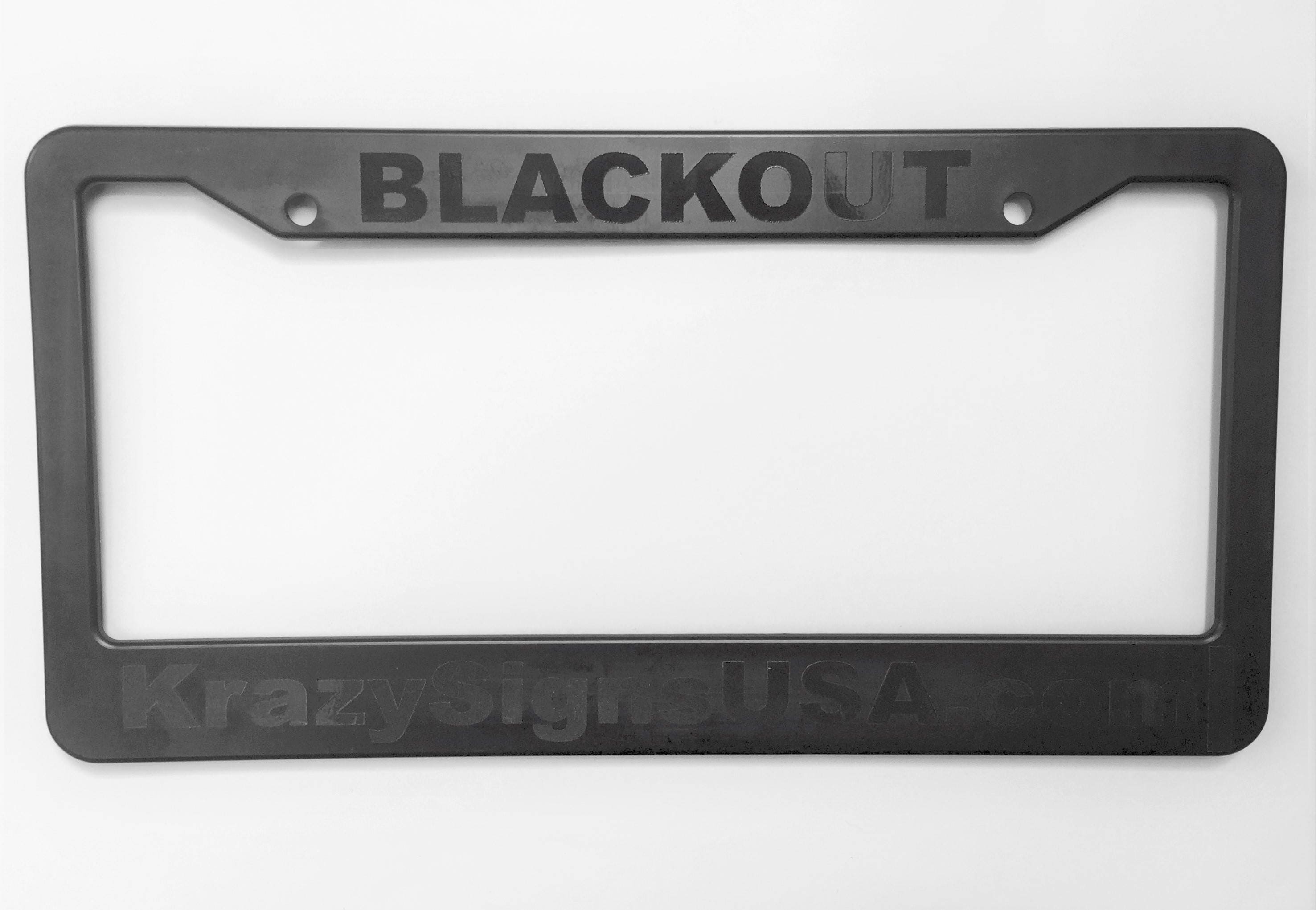 Blackout Reflective Custom License Plate Frame License