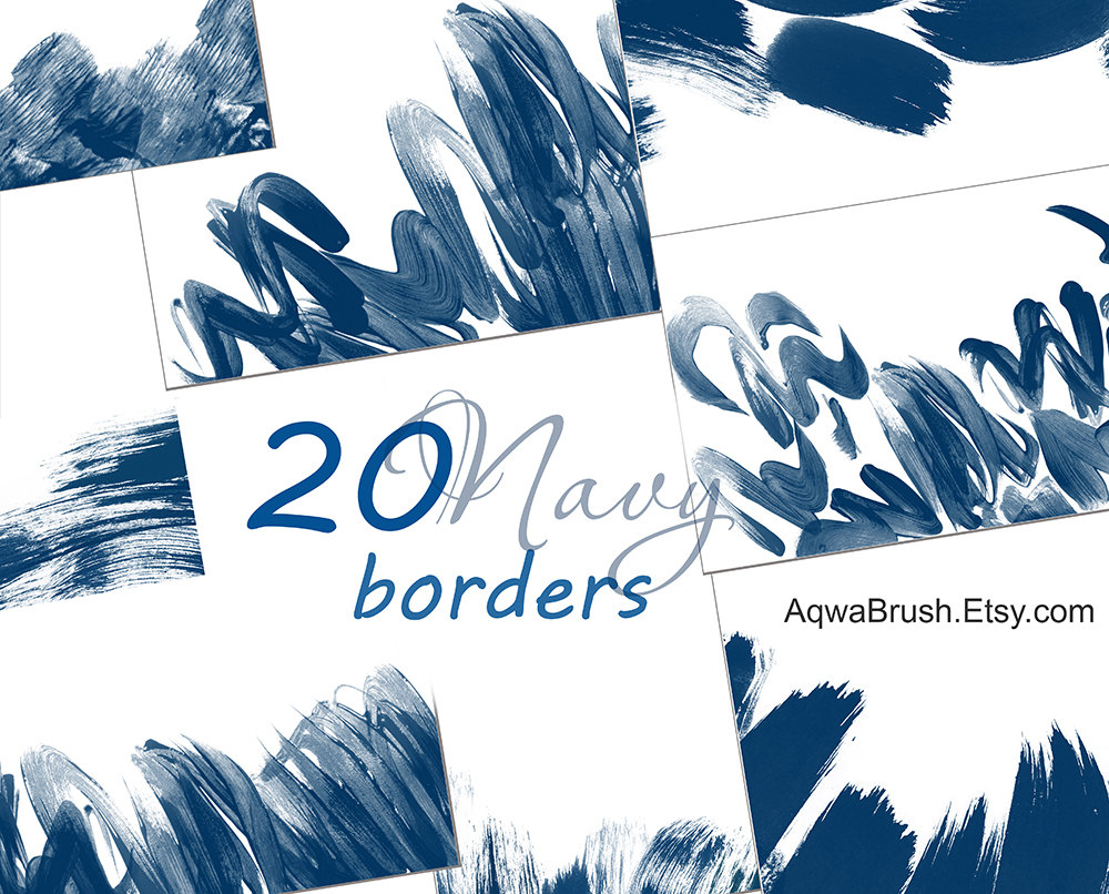 Navy Borders clipart Commercial use digital paper abstract