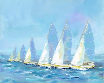 Sailboat paintings | Etsy
