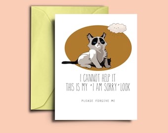 Funny apology card | Etsy