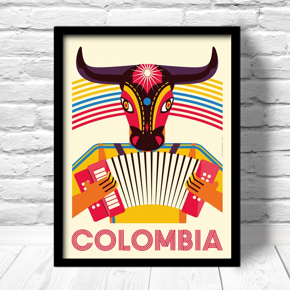 Colombia Poster Barranquilla travel print Caribbean travel