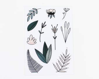 Floral stickers | Etsy