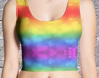 Rainbow crop top | Etsy