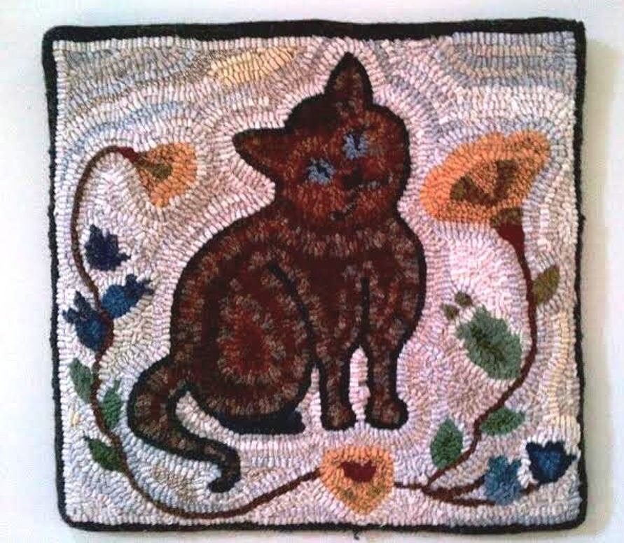 Hooked rug pattern Rug Hooking pattern Cat Kitten