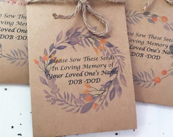 Memorial seed packet | Etsy