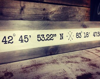 Coordinates sign | Etsy