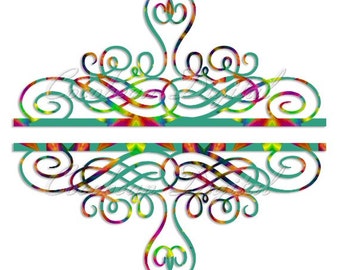 Split scroll svg | Etsy