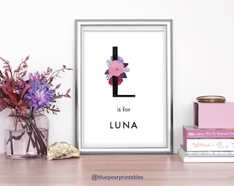 Luna name print | Etsy