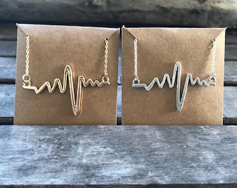 HEART Rhythm Pendant Necklace / EKG Necklace / Gift for Doctor